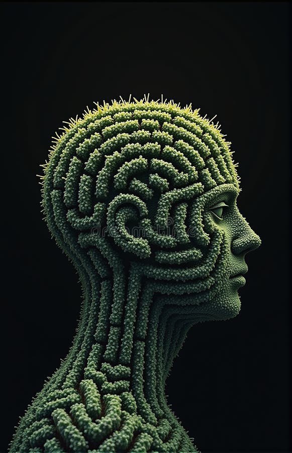 A Human Head Silhouette with a Labyrinth Inside, Illustrating the ...