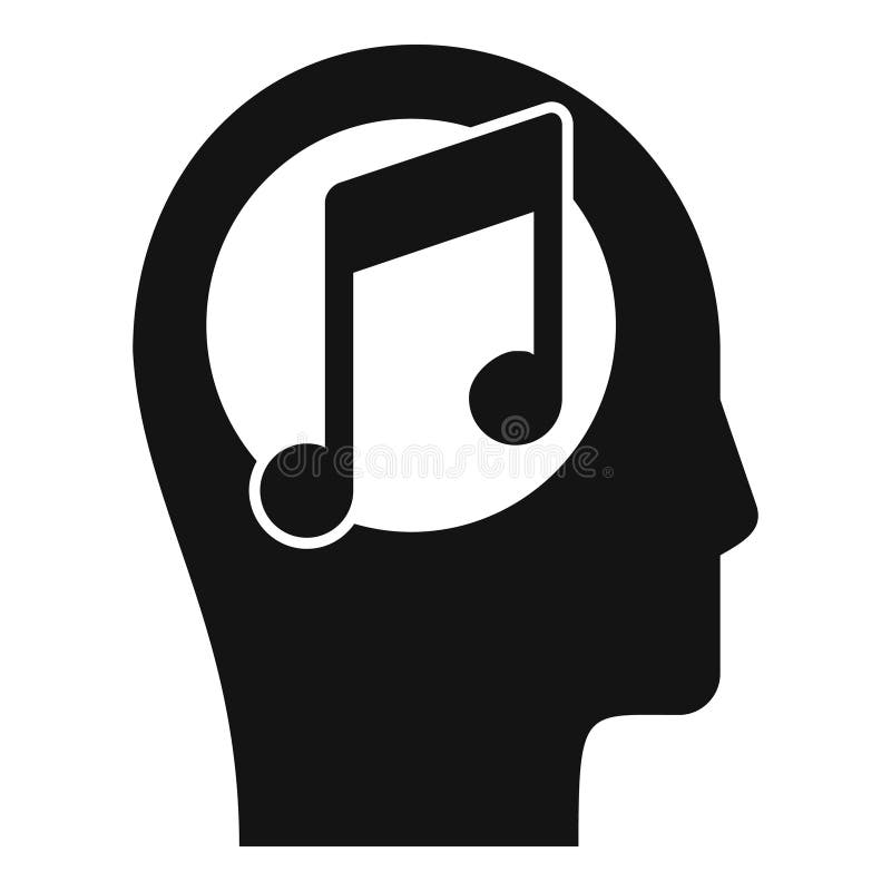 Human Head Silhouette with Musical Note Inside Representing Music ...