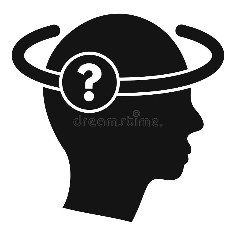 Human Head Silhouette with Question Mark Thinking about Solution Stock ...