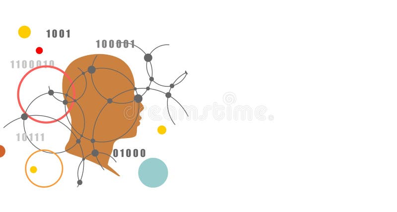 Human Head Silhouette. Robotics Industry and Technology Background ...