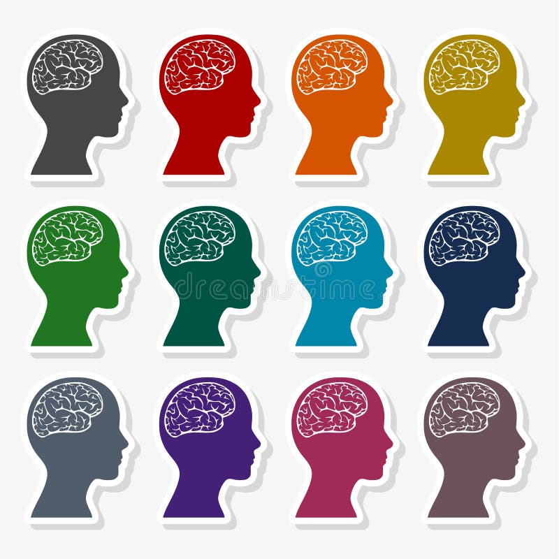 Human Head Silhouette and Structure of the Brain Stock Vector ...