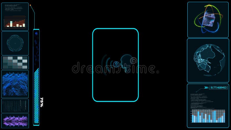 A Human Head with Sound Waves, a Globe, and Statistical Graphs. these ...