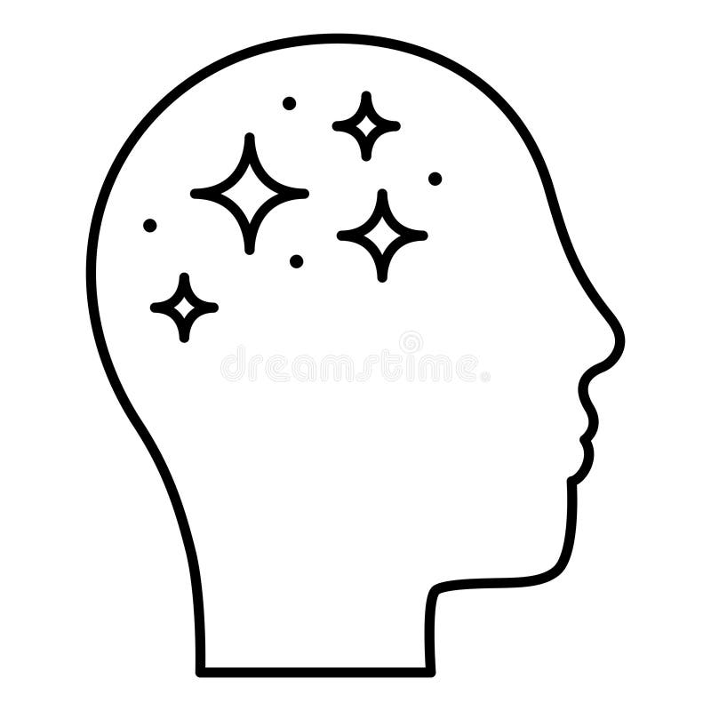 Clear Mind Positive Thinking Brain Icon Artwork Stock Vector ...