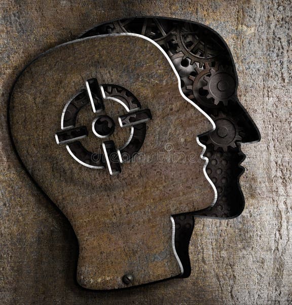 Human Head with Target Mark on Metal Stock Image - Image of profile ...