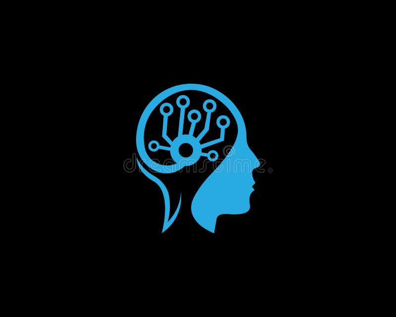 Human Head Tech Unique Logo Design. Stock Vector - Illustration of ...