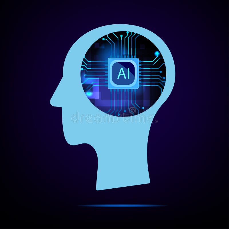 Human Head Technology, AI Chip Technology Brain, Artificial ...