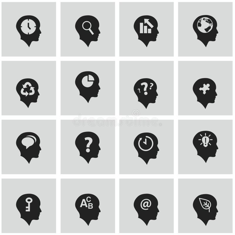 Human head thinking icons stock illustration. Illustration of choice ...
