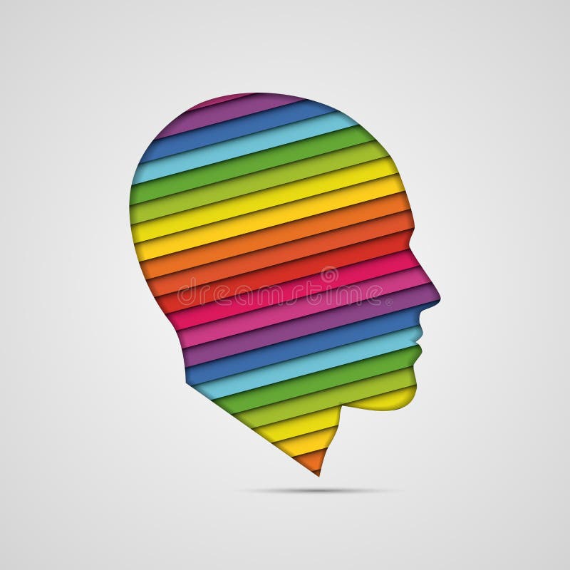 Human Head Thinking. Making from Multicolor Stock Vector - Illustration ...