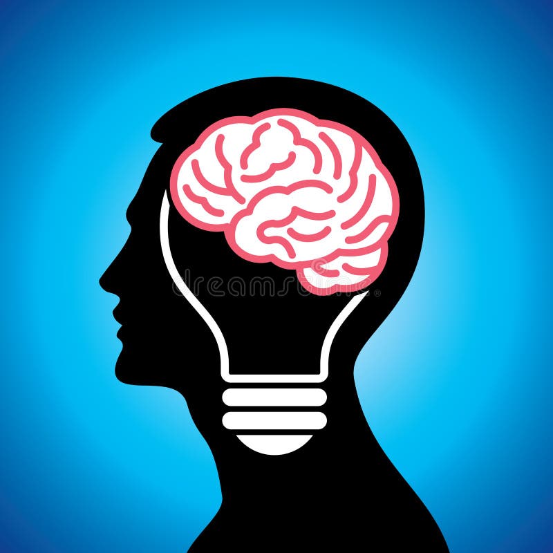 Human Head Thinking a New Idea Stock Vector - Illustration of ...