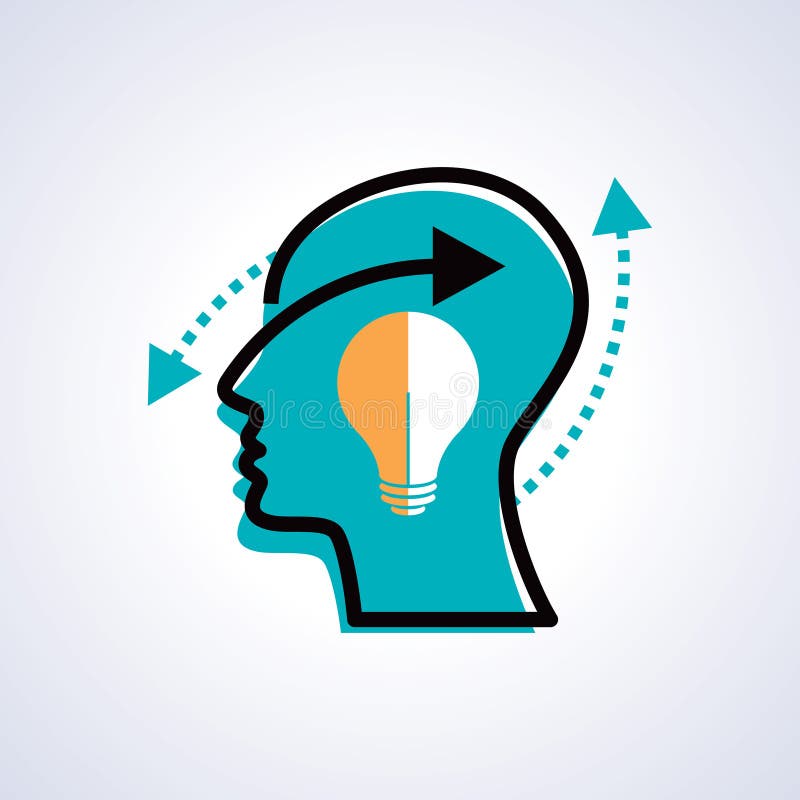 Human Head Thinking a New Idea Stock Vector - Illustration of ...