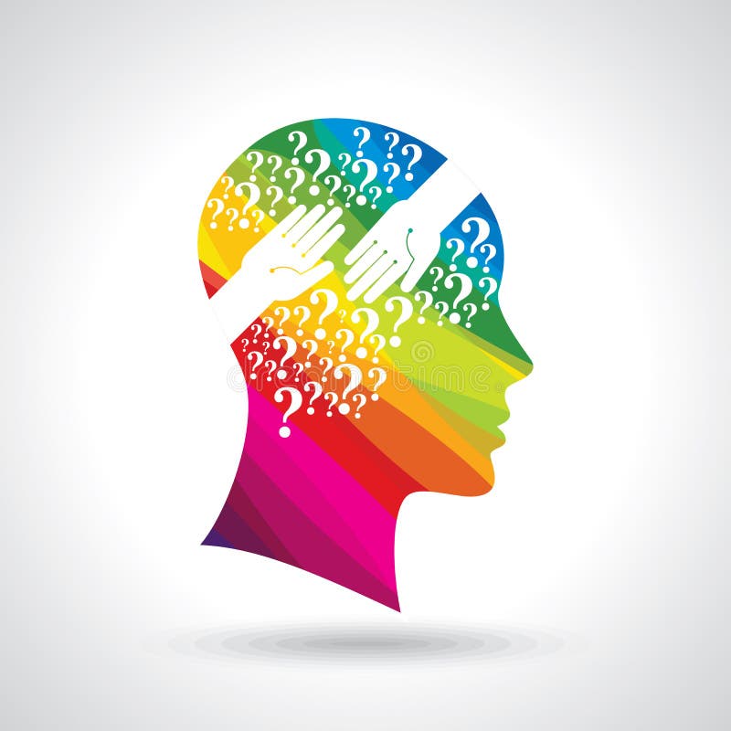 Thinking Head a Lightning Vector Illustration . Stock Vector ...