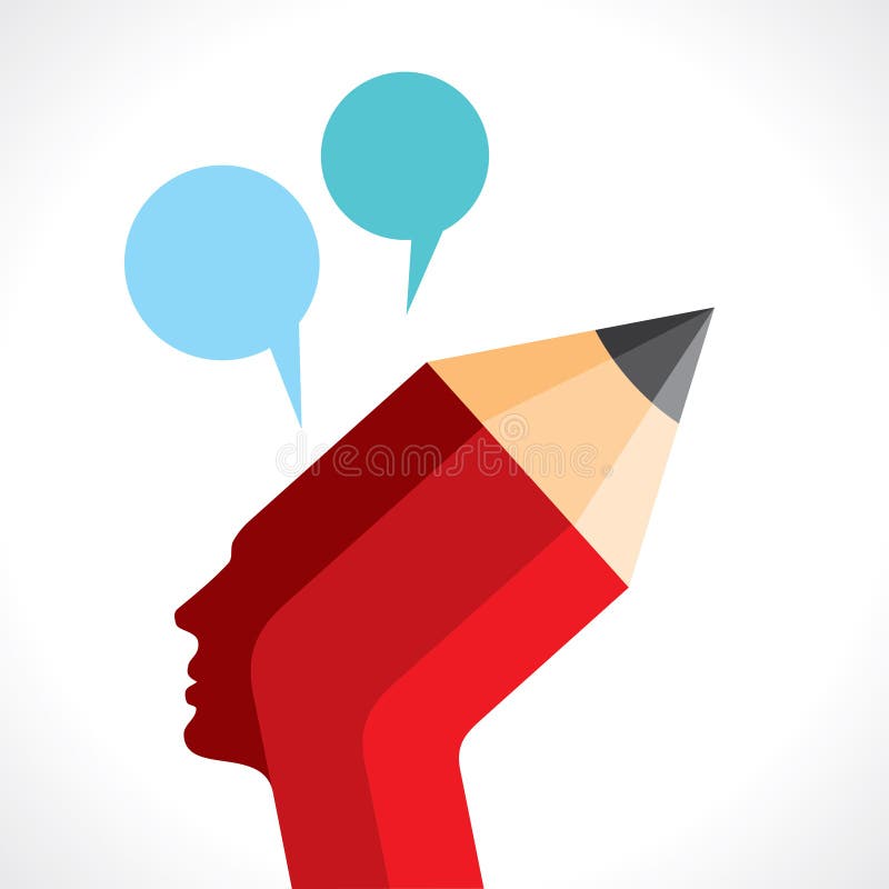 Pencil and speech idea stock vector. Illustration of discussion - 28431419