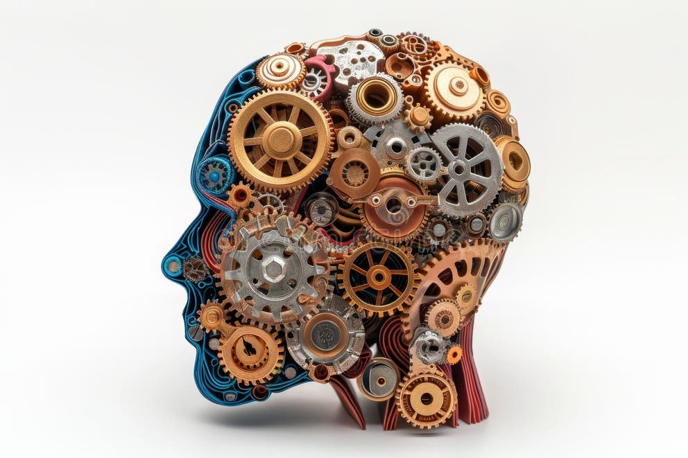 A Human Head with a Toothed Clockwork Mechanism. the Concept of ...