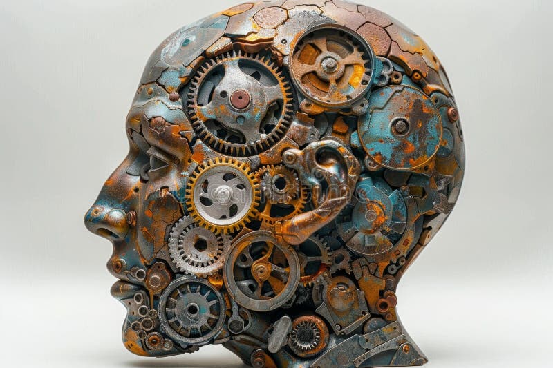 A Human Head with a Toothed Clockwork Mechanism. the Concept of ...