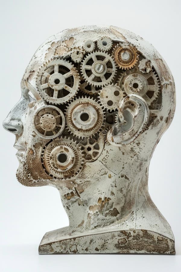 A Human Head with a Toothed Clockwork Mechanism. the Concept of ...