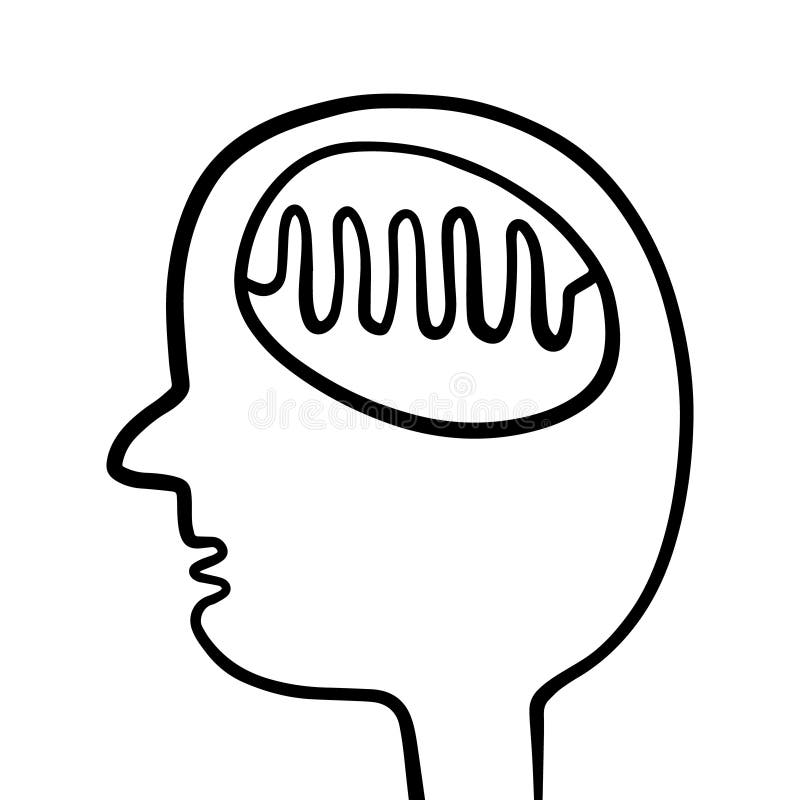 Inside My Head Hand Drawn Set of Different Heads with Brains Stock ...