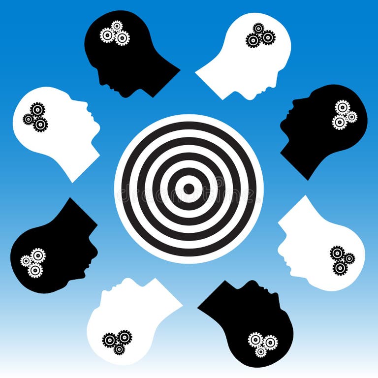 Human Heads Around the Target Stock Vector - Illustration of face ...
