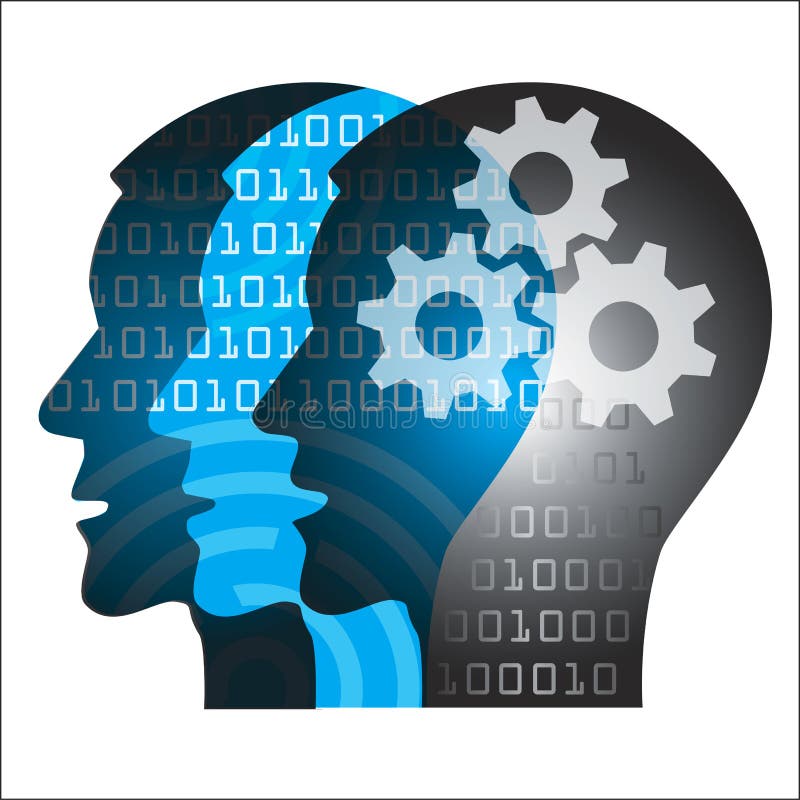 Human Heads with Binary Codes. Stock Vector - Illustration of coding ...