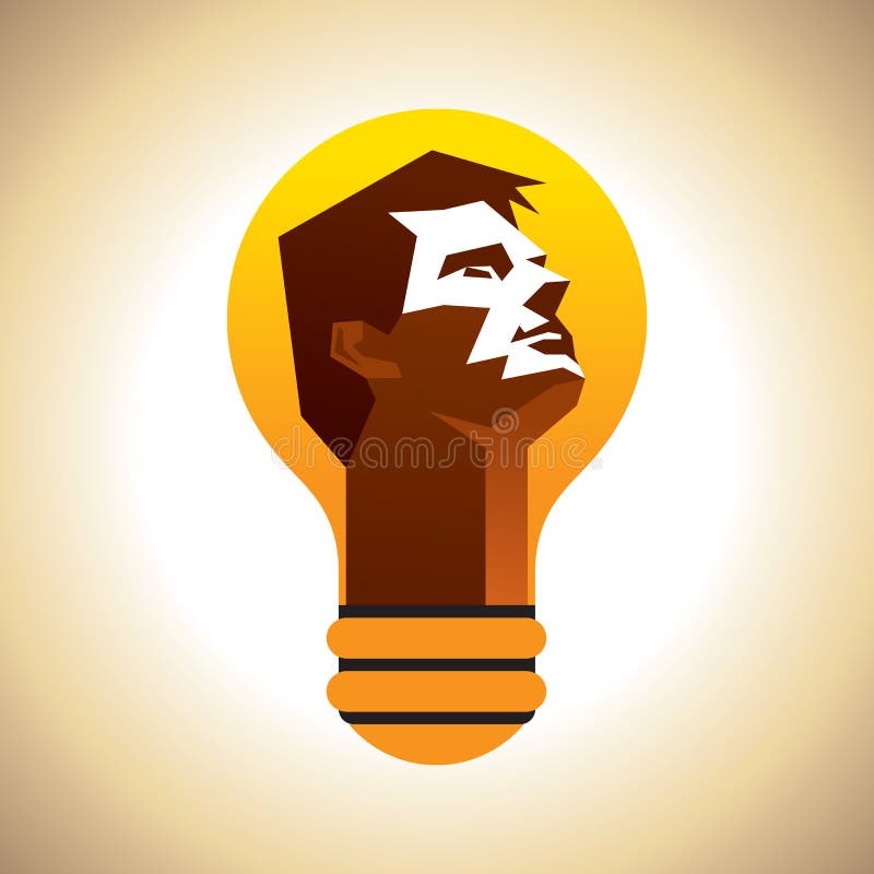 Human Heads with Bulb Symbol Stock Vector - Illustration of head ...
