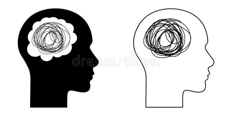 Human Head with Different Thinking Icons Stock Vector - Illustration of ...