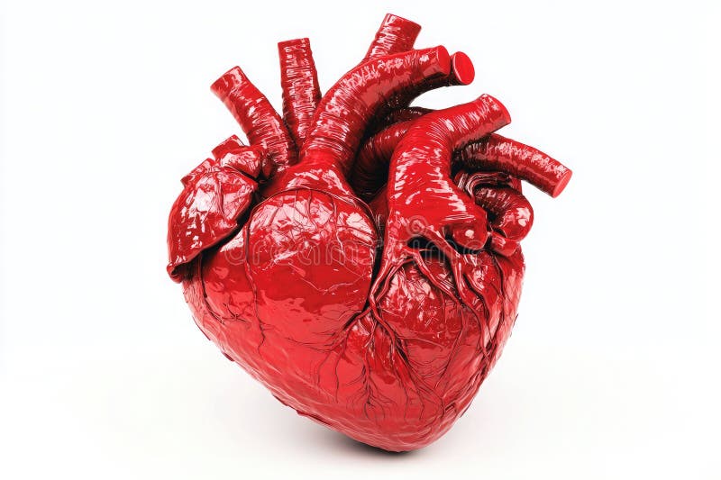 Human Heart Anatomy Isolated on White Background Stock Illustration ...