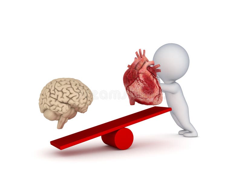 Human heart and brain. stock illustration. Illustration of intellectual ...