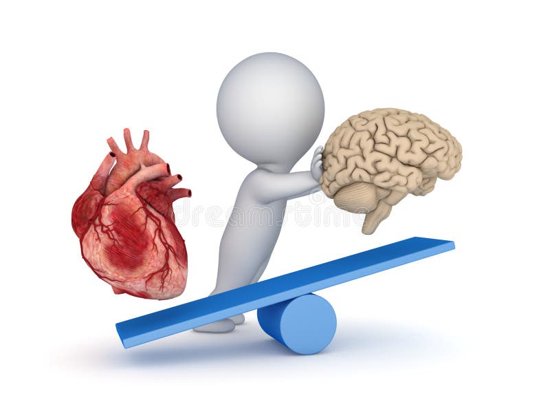 Human heart and brain. stock illustration. Illustration of nervous ...
