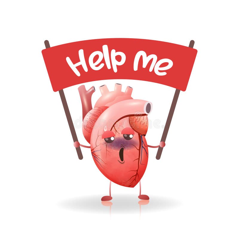 Human Heart Call for Help with the Red Banner Stock Vector ...