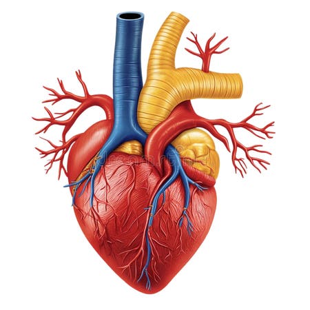 Human Heart with and Circulatory System Isolated on Transparent ...