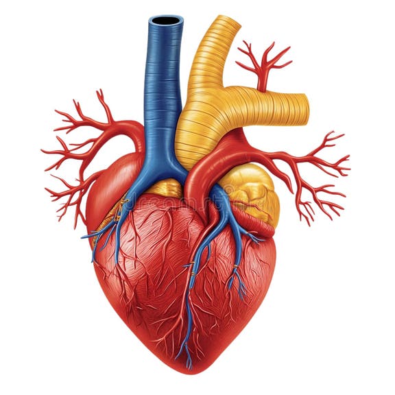 Human Heart with and Circulatory System Isolated on Transparent ...
