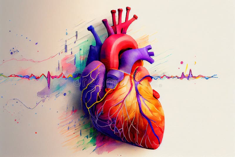 Human Heart, Colorful Generative Ai Illustration Stock Illustration ...