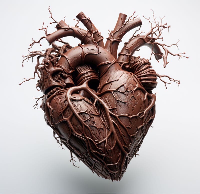 Human Heart Covered in Chocolate with Chocolate Dripping Stock ...
