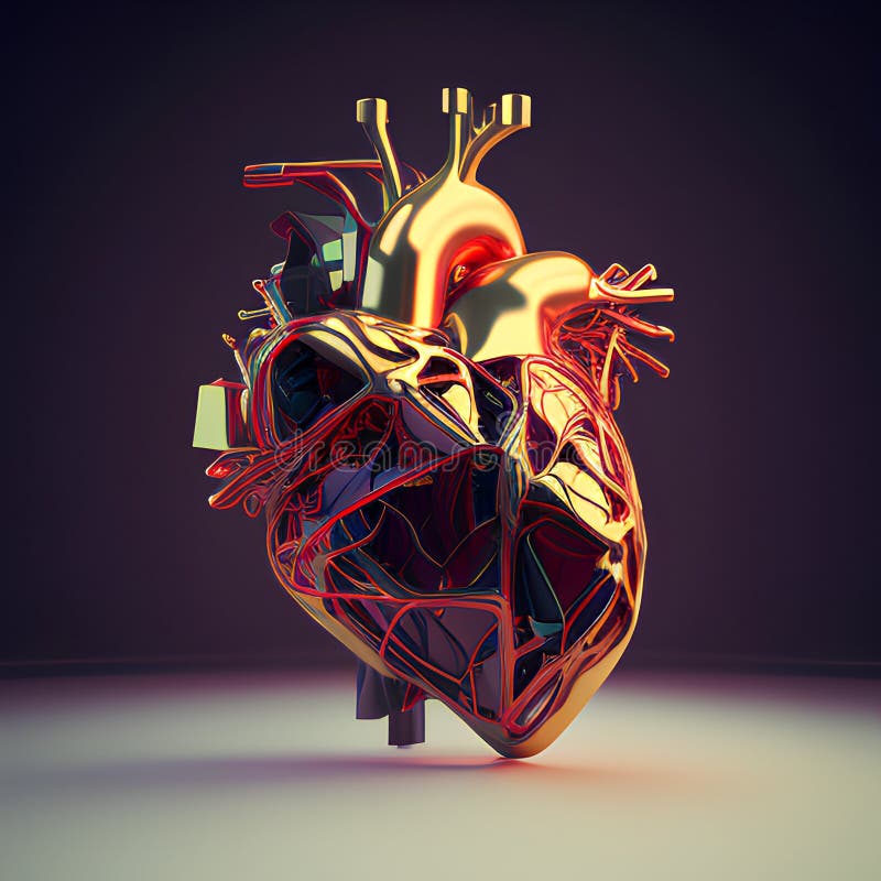 Human Heart. 3D Illustration. 3D CG. High Resolution Stock Illustration ...