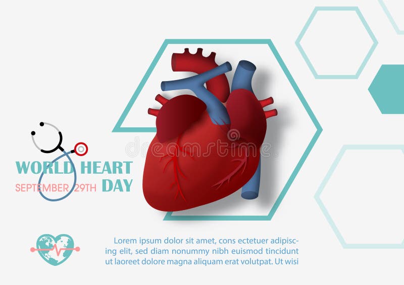 Poster Campaign of World Heart Day in Vector Design Stock Vector ...