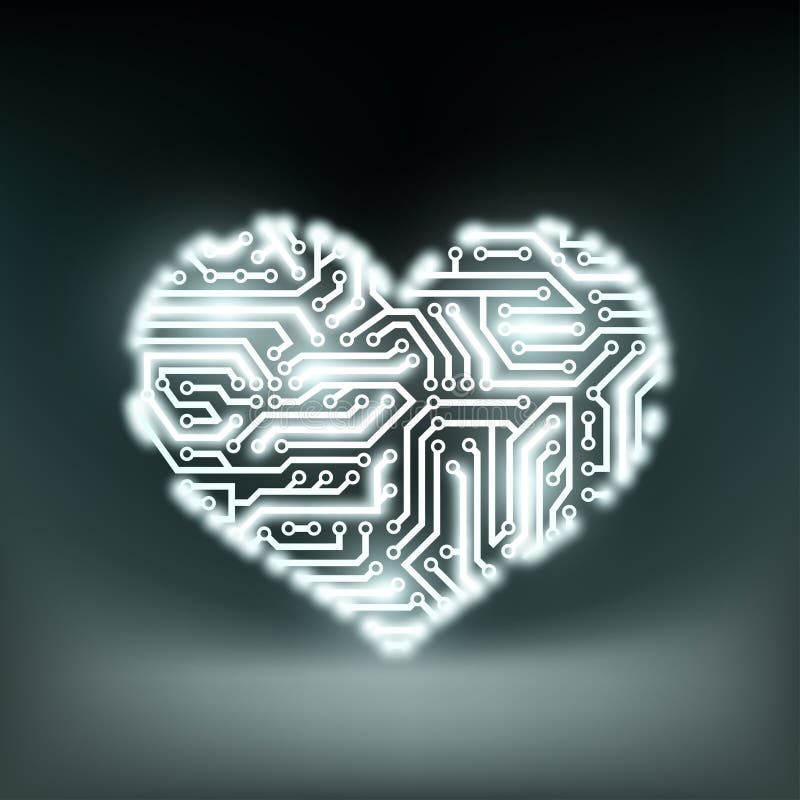 Human Heart in the Form of Technology Circuits. Stock Vector Ill Stock ...