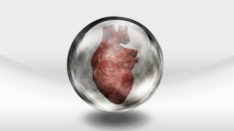 Human heart made of glass stock illustration. Illustration of body ...