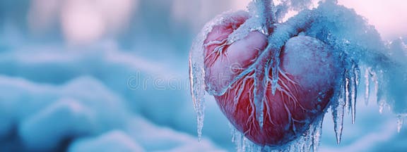 Human Heart in Ice. Selective Focus Stock Image - Image of organ ...