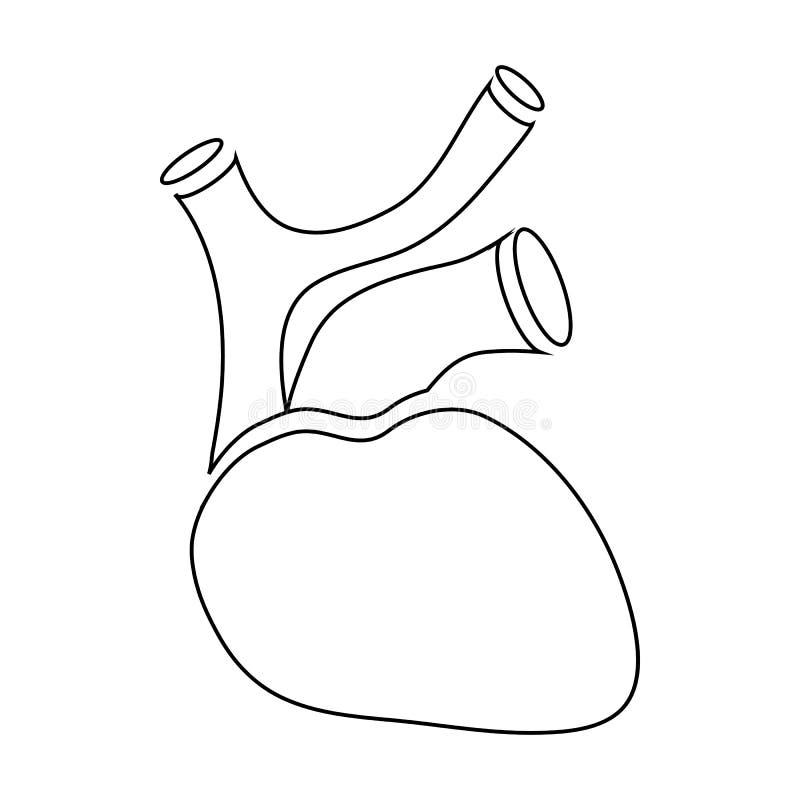 Human Heart Icon, Outline Style Stock Vector - Illustration of hand ...