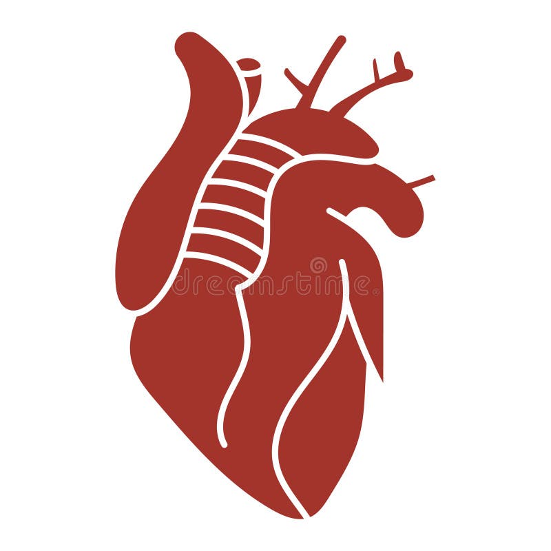 Human Heart Internal Organ Flat Color Icon for Apps or Website Stock ...