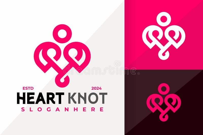 Human Heart Knot Logo Icon Vector Design. Creative Simple Logos Designs ...