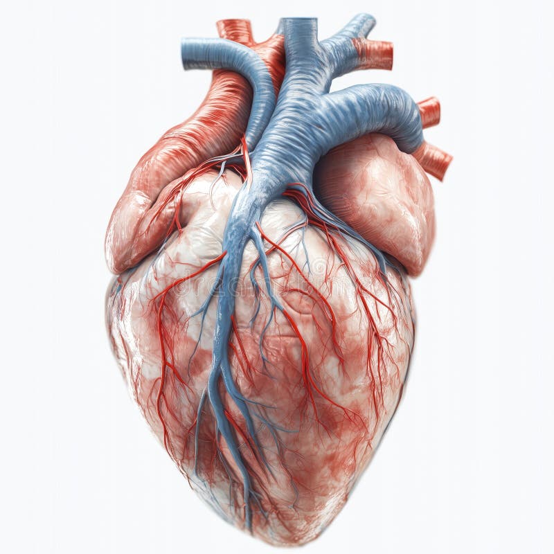 A Human Heart on a Light Background. Stock Image - Image of blood, care ...