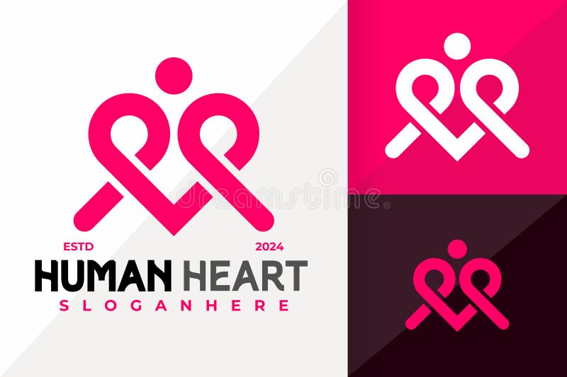Human Heart Logo Icon Vector Design. Creative Simple Logos Designs ...