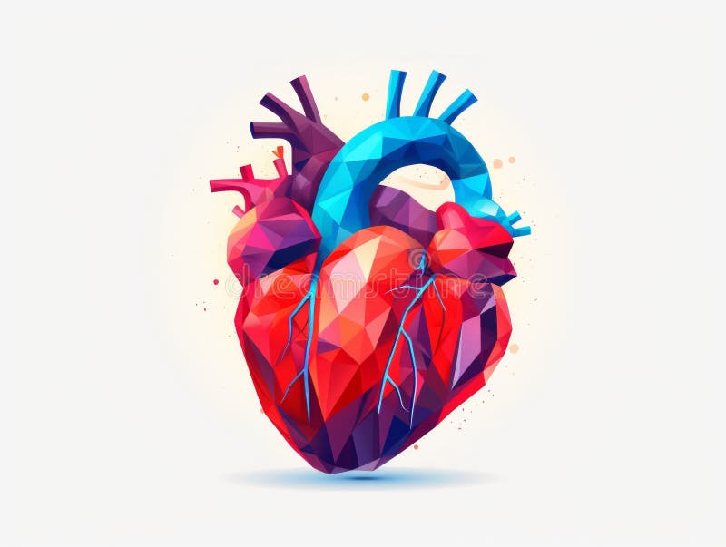 Human Heart in Low Poly Style. Polygonal Vector Illustration Stock ...