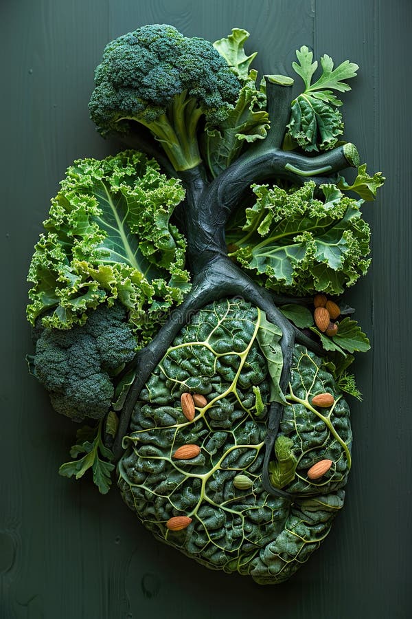 Human Heart Made with Different Vegetables and Some Nuts, To Add Color ...
