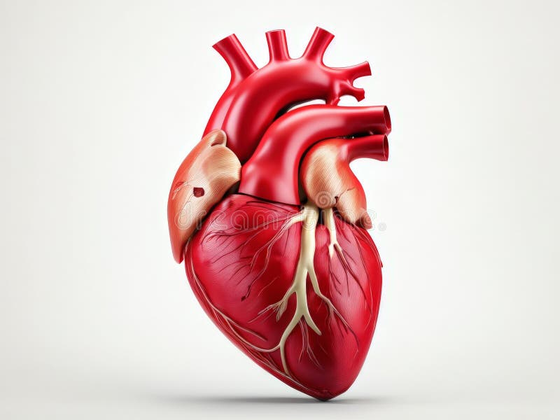 Human Heart Model with Anatomy. 3d Image Illustration Stock ...