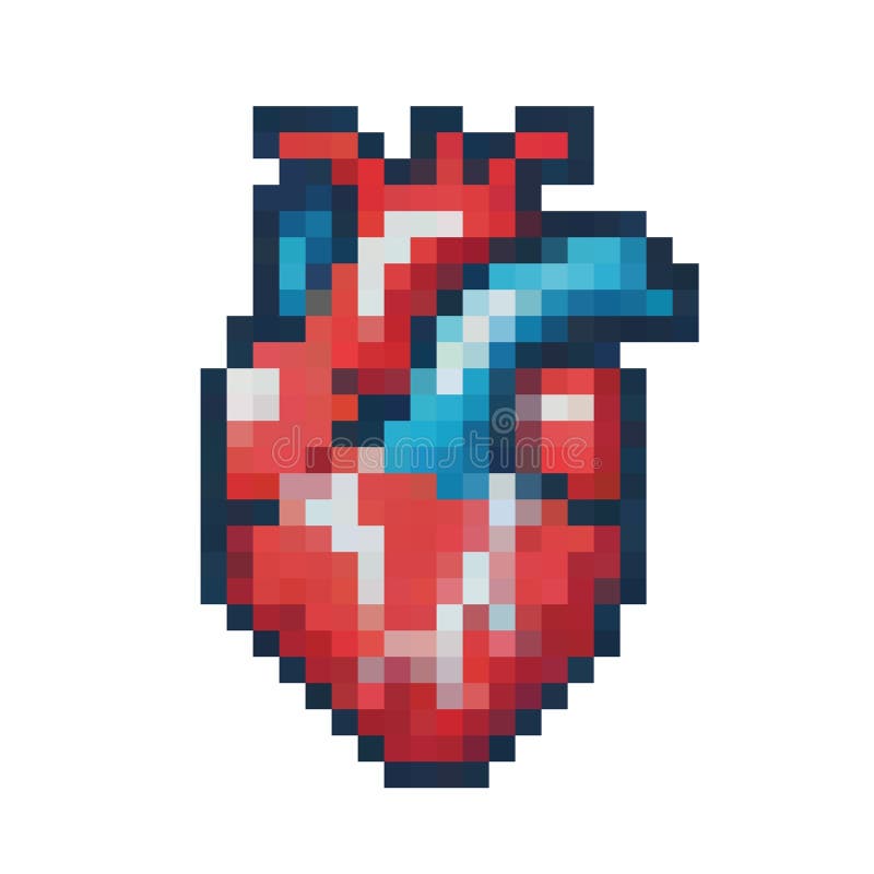 Human heart. Pixel art stock vector. Illustration of bloody - 357685087