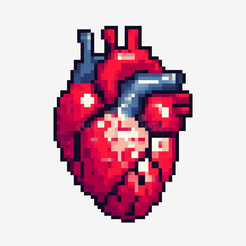 Human heart. Pixel art stock vector. Illustration of science - 320432546