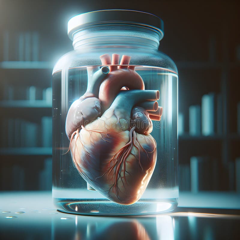 Human Heart Preserved in a Glass Jar Filled with Formalin Stock ...