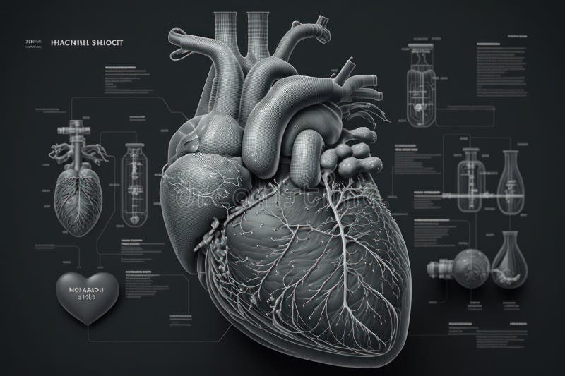 Human Heart Schematic in Retro Sketch Style. Beautiful Colorful ... Human Heart Schematic in Retro Sketch Style. Beautiful Colorful ...