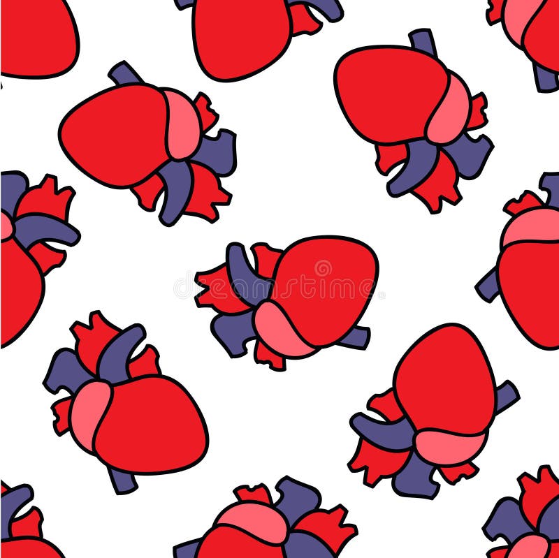 Human Heart Doodle Icon Sticker, Vector Color Illustration Stock ...